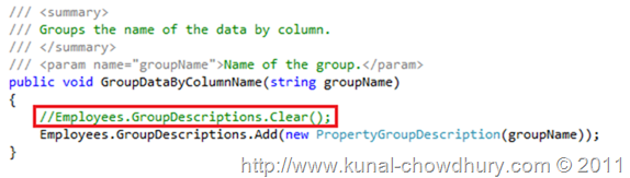 Customizing Group Row Header of Silverlight DataGrid | Kunal Chowdhury